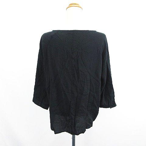 Samansa Mos2 サマンサモスモス SM2 blue シャツ ブラウス 七分袖 ラウンドネック プルオーバー 薄手 F ブラック ※EKM レディース : ブランド古着販売のベクトル ...