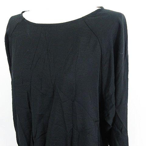 Samansa Mos2 サマンサモスモス SM2 blue シャツ ブラウス 七分袖 ラウンドネック プルオーバー 薄手 F ブラック ※EKM レディース : ブランド古着販売のベクトル ...