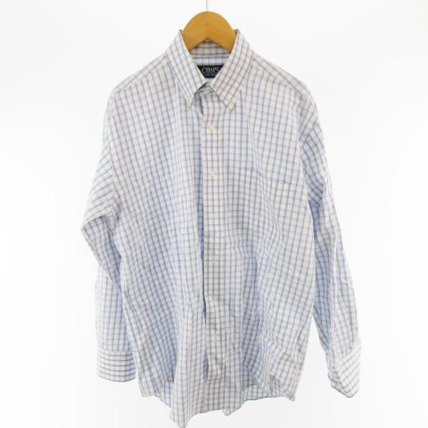 チャップス CHAPS シャツ 長袖 ボタンダウン BD チェック柄 ホワイト ブルー L相当 メンズ : ブランド古着販売のベクトル - 通販 - Yahoo!ショッピング