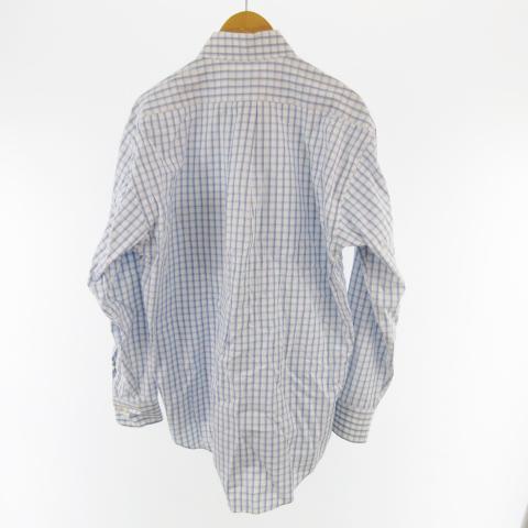 チャップス CHAPS シャツ 長袖 ボタンダウン BD チェック柄 ホワイト ブルー L相当 メンズ : ブランド古着販売のベクトル - 通販 - Yahoo!ショッピング