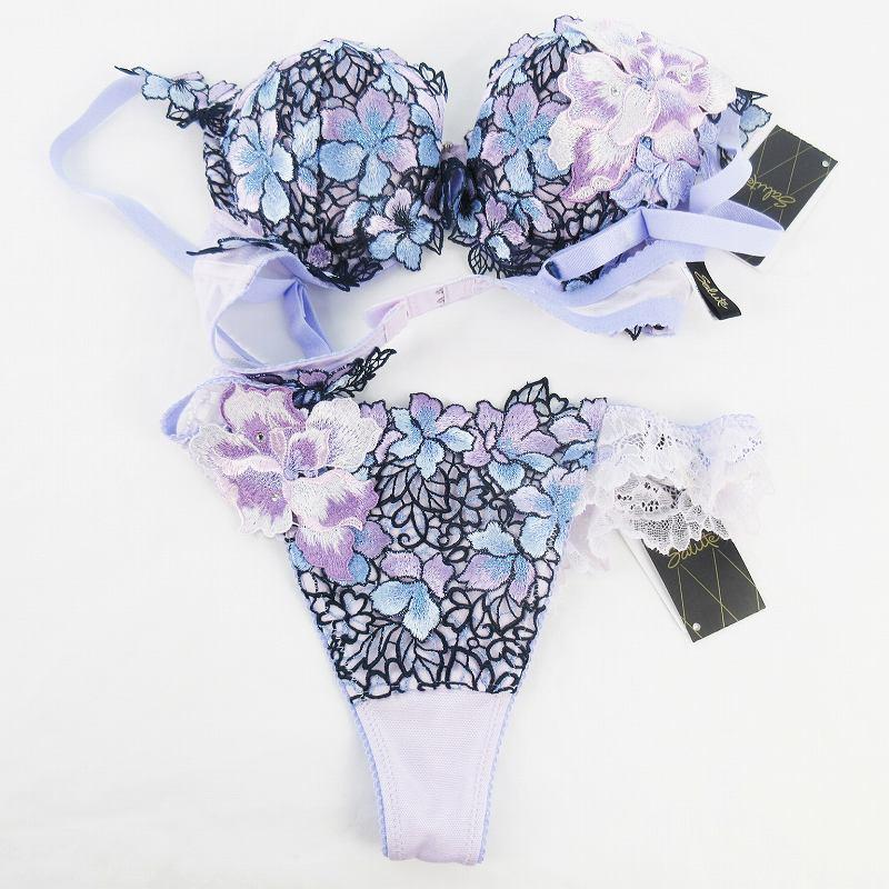 未使用品 店舗限定 SALUTE サルート 夕顔 ブラ Tバック ショーツ セット D70 M PU PTJ489 BTJ489 ワコール パープル 平安時代 レディース : 121 ...