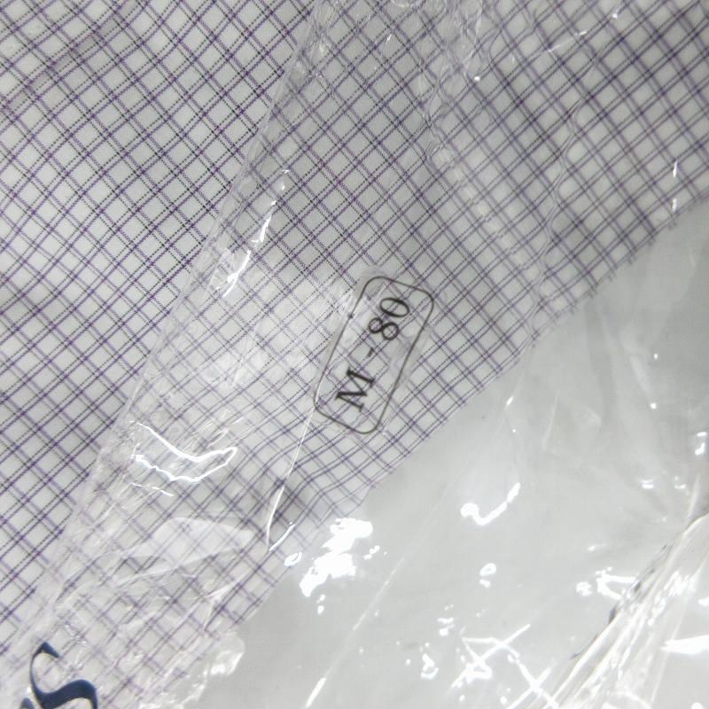 未使用品 チャップス CHAPS ワイシャツ 長袖 チェック柄 ホワイト パープル ブラック M 39-80 ビジネス ラルフローレン メンズ : ブランド古着販売のベクトル - 通販 ...