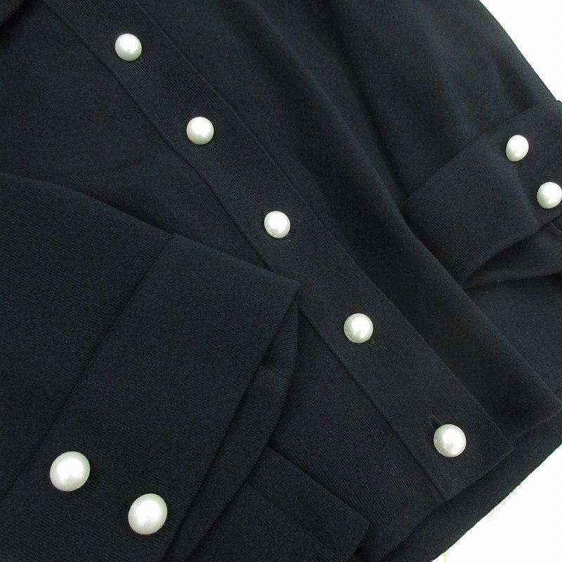 【中古】ルネ Rene 23年製 ニット ジャケット フェイクパール 6312360 紺 ネイビー 36 レディース Rene（ルネ） Rene 23年製 ニット ジャケット フェイクパール 6312360