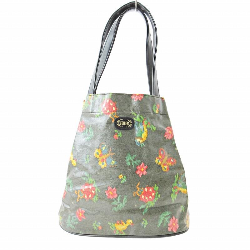 フェイラー FEILER トートバッグ ショルダーバッグ 花柄 総柄 アニマル ブラック 黒 0625 ECO レディース : ブランド古着販売のベクトル - 通販 - Yahoo!ショッピング