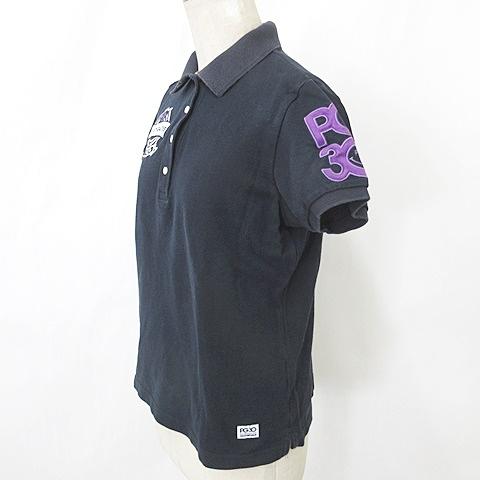 パーリーゲイツ PEARLY GATES ポロシャツ ゴルフ スポーツウェア 半袖 ロゴ 刺繍 紺 ネイビー 1 レディース : ブランド古着 ...
