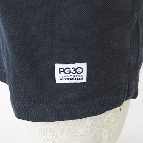 パーリーゲイツ PEARLY GATES ポロシャツ ゴルフ スポーツウェア 半袖 ロゴ 刺繍 紺 ネイビー 1 レディース : ブランド古着 ...