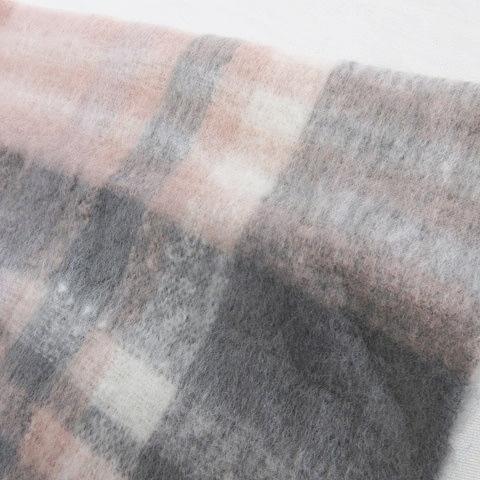 未使用品 ヴァニーユー VANNIE U マフラー ストール ショール フリンジ チェック ピンク グレー F レディース : ブランド古着 ...