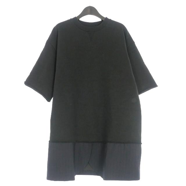 エムエムシックス メゾンマルジェラ MM6 Maison Margiela 19AW スウェットコンビ半袖OP ワンピース ドレス 半袖 M ブラック 黒 S32CU0090 : ブランド古着 ...