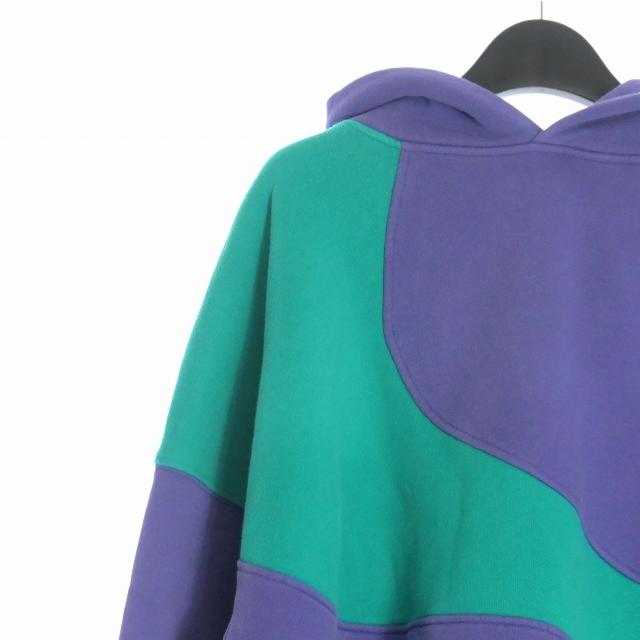 【中古】未使用品 イーアールエル ERL Wave Hoodie プルオーバーフーディー パーカー 長袖 L パープル/グリーン ERL11T024 メンズ 未使用品 イーアールエル ERL Wave Hoodie プルオーバーフーディー