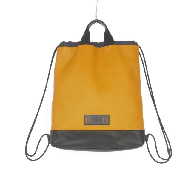 COACH（コーチ） テイレン ドローストリングバッグ リュック ディパック 鞄 イエロー/ブラック F72942 メンズ : ブランド古着 ...