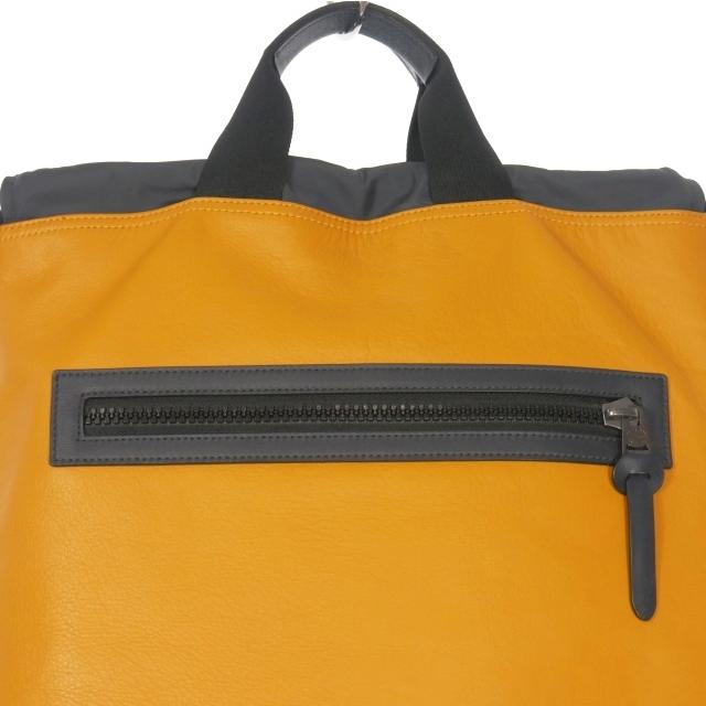 COACH（コーチ） テイレン ドローストリングバッグ リュック ディパック 鞄 イエロー/ブラック F72942 メンズ : ブランド古着 ...