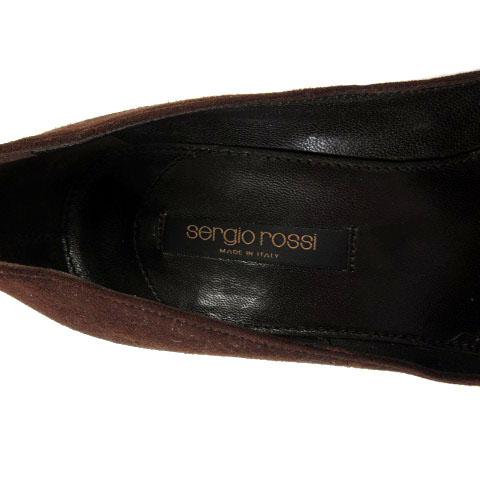 セルジオロッシ Sergio rossi パンプス クロコダイル切替え スウェード