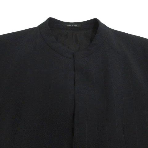 【中古】エンポリオアルマーニ EMPORIO ARMANI ジャケット マオカラー イタリア製 ストライプ ウール混 グレー系 54 メンズ EMPORIO ARMANI エンポリオアルマーニ ジャケット マオカラー