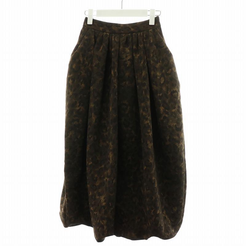 未使用品 コエル COEL レオパード変形タックスカート フレアスカート ミモレ ロング ヒョウ柄 38 M 茶 ブラウン : ブランド古着販売のベクトル - 通販 - Yahoo!ショッピング
