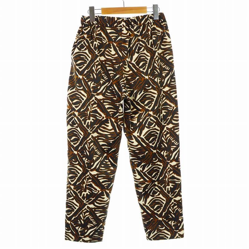 フレームワーク Framework 20SS サテンプリントパンツ タック 総柄 36 S 茶 ブラウン 黒 ブラック 白 ホワイト : 163-102405280012 : ブランド古着販売 ...