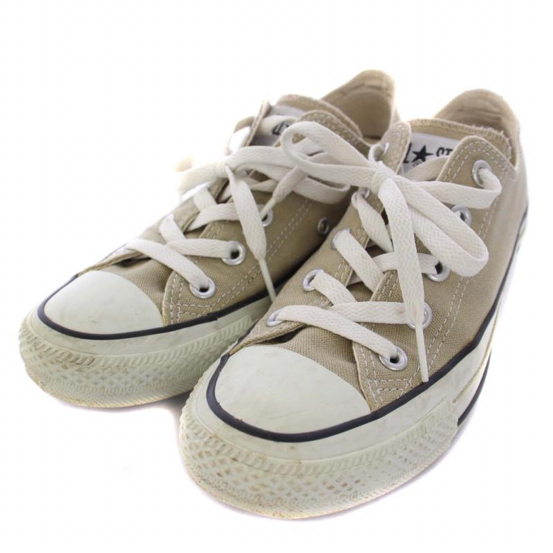 CONVERSE コンバース オールスター ALL STAR スニーカー シューズ ローカット キャンバス US4 23cm ベージュ 1CL129 レディース : ブランド古着販売のベクトル ...