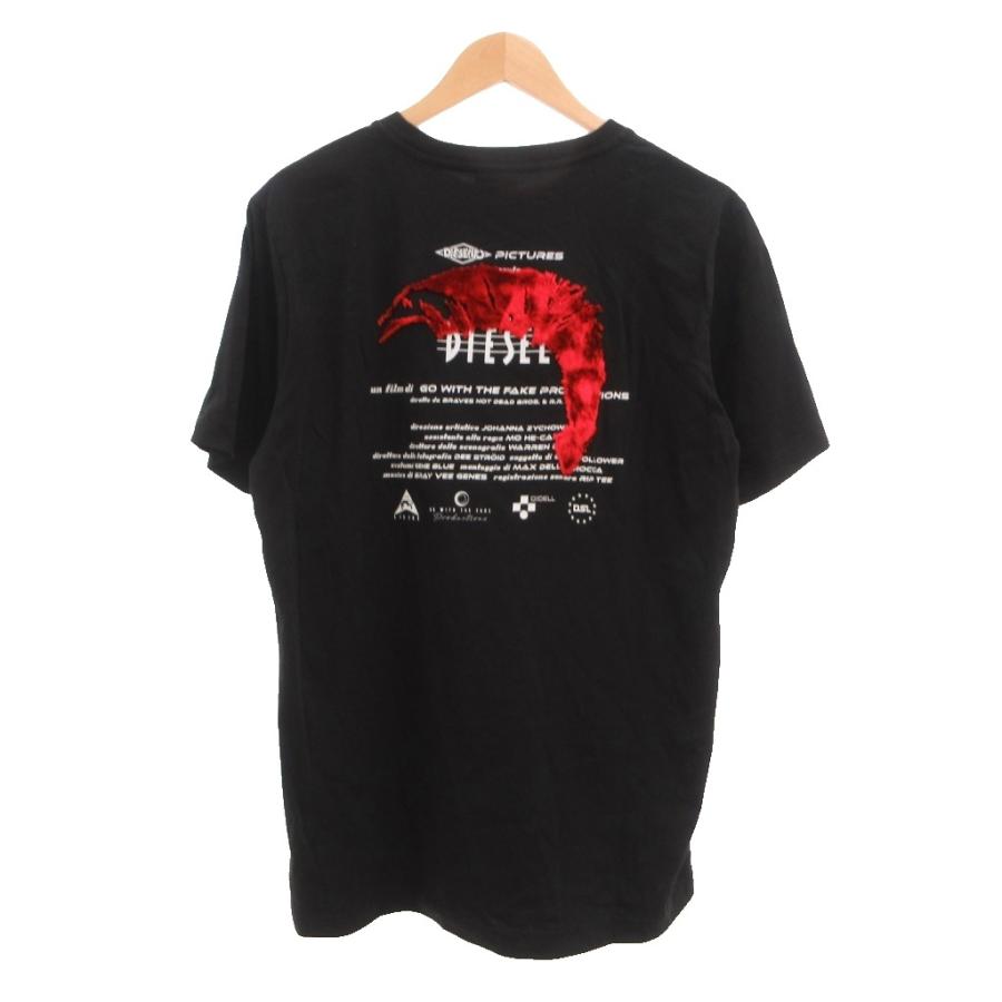 DIESEL（ディーゼル） DIESEL Tシャツ カットソー M 黒 ブラック バックプリント ラウンドネック 半袖 /SD ECG005 ...