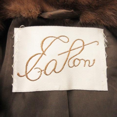 バロン BaRon ミンクファー コート ショールカラー ミドル丈 毛皮 茶