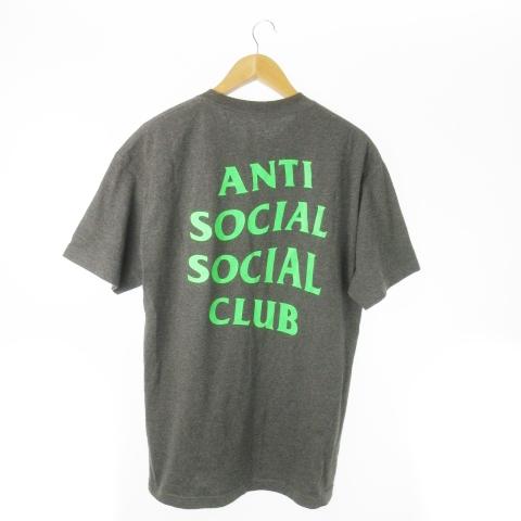 アンチソーシャルソーシャルクラブ ANTI SOCIAL CLUB 半袖Tシャツ クルーネック コットン プリント ロゴ L グレー /AO1 ...