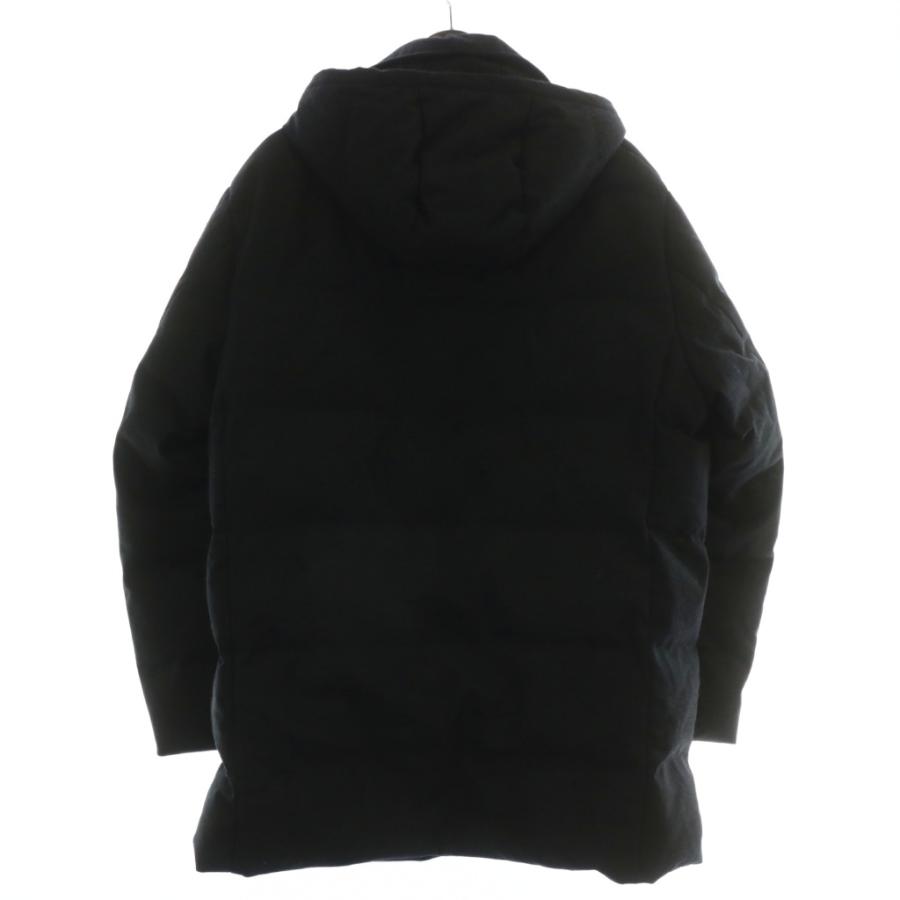 【中古】シップス SHIPS ダウンジャケット コート アウター ウール ミドル フード ジップアップ XL 黒 114-55-0270 シップス SHIPS ダウンジャケット コート アウター ウール ミドル