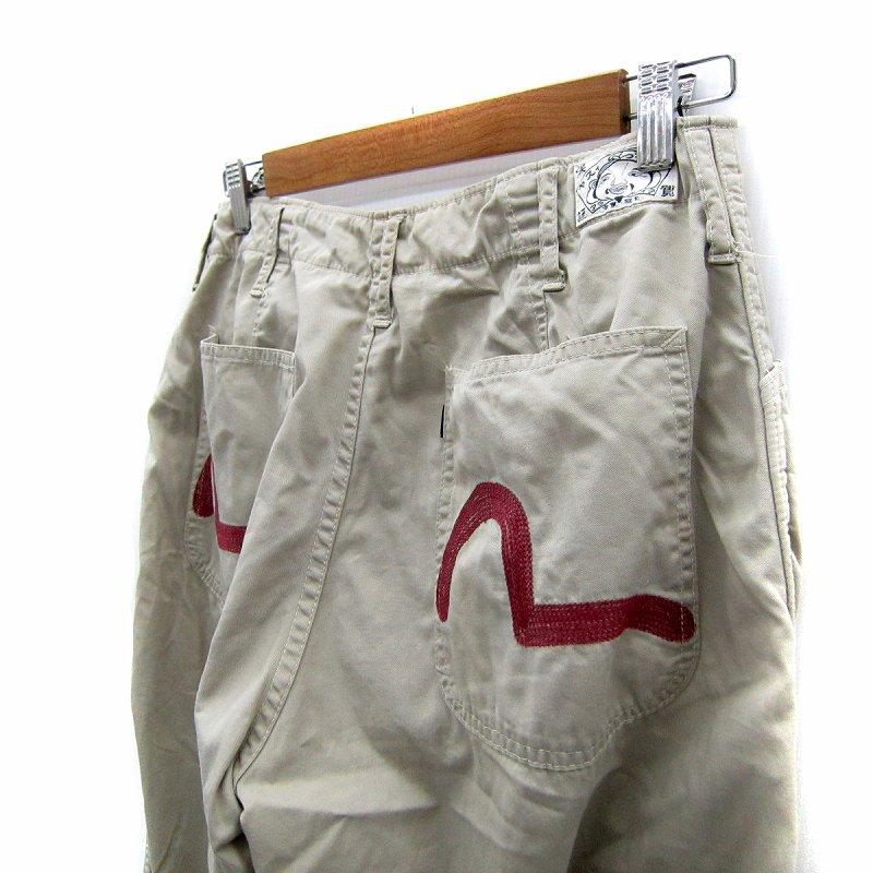 EVISU（エヴィス） チノパン ワイドパンツ アンクル丈 カモメ刺繍 32