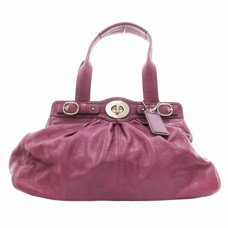 COACH コーチ ハンドバッグ ターンロック ロゴ チャーム レザー 紫 パープル F13914 /HO 0302 GY18 レディース ...