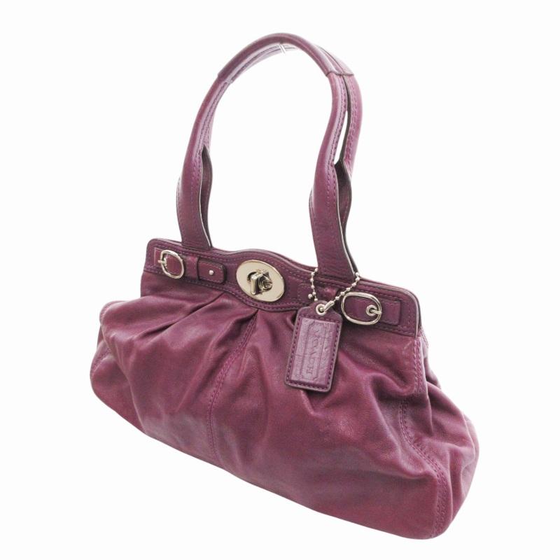 COACH コーチ ハンドバッグ ターンロック ロゴ チャーム レザー 紫 パープル F13914 /HO 0302 GY18 レディース ...