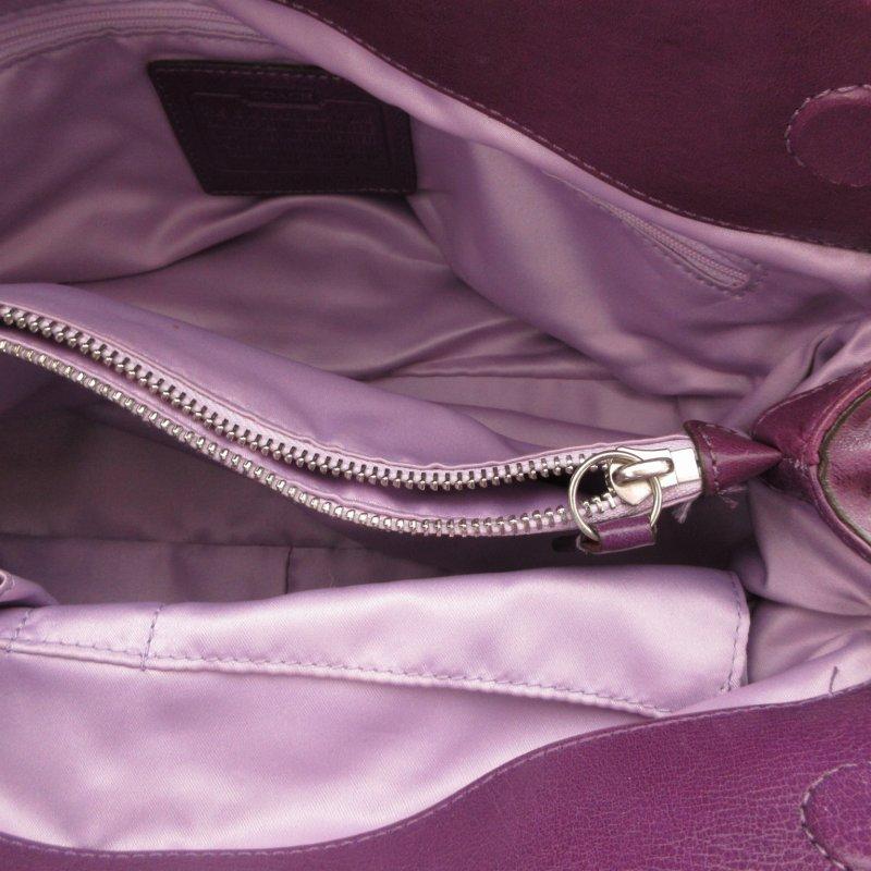 COACH コーチ ハンドバッグ ターンロック ロゴ チャーム レザー 紫 パープル F13914 /HO 0302 GY18 レディース ...