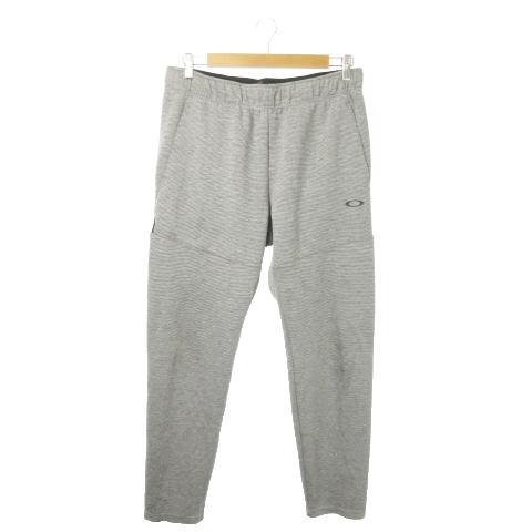 オークリー OAKLEY パンツ ジャージ ロング ストレッチ ワンポイント ロゴ ボーダー柄 スポーツ XL グレー /AO1 GY18 ...