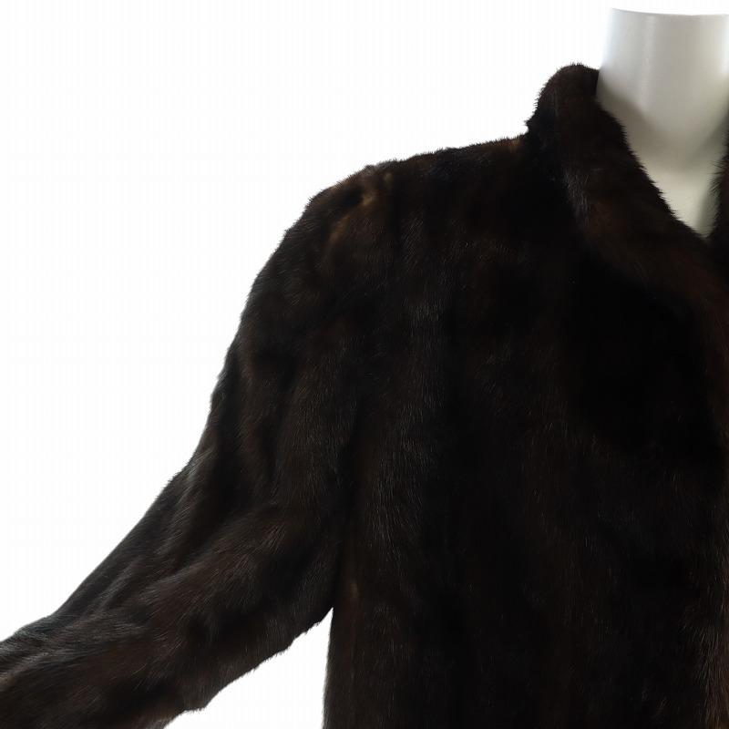 【中古】ナカムラ ファー nakamura fur 毛皮コート 長袖 ミドル 総裏地 ブラウンミンクファー ネーム刺繍入り ナカムラ ファー nakamura fur 毛皮コート 長袖 ミドル 総裏地