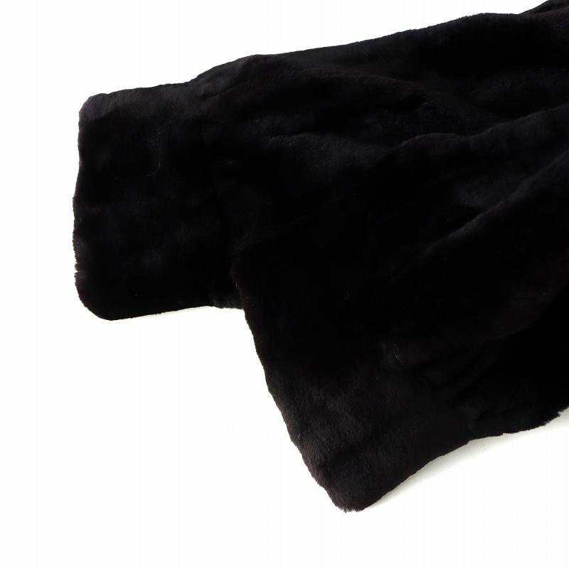 毛皮 シェアードミンクファー コート ロング 総裏地 11 L 茶 ブラウン