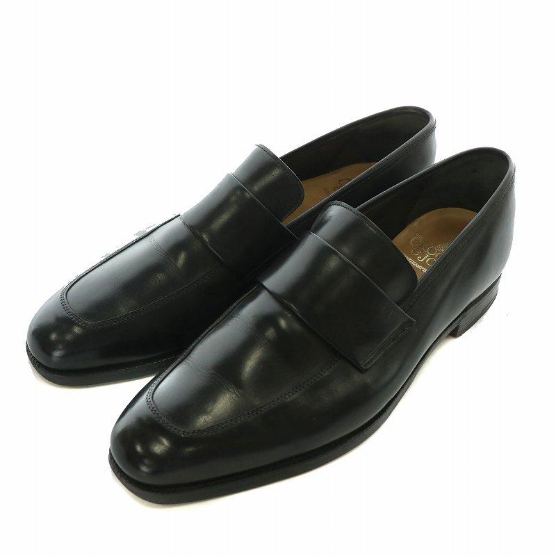 クロケット&ジョーンズ CROCKETT&JONES HARCOURT ハーコート ローファー レザー ラウンドトゥ 7.5 26cm 黒 ...