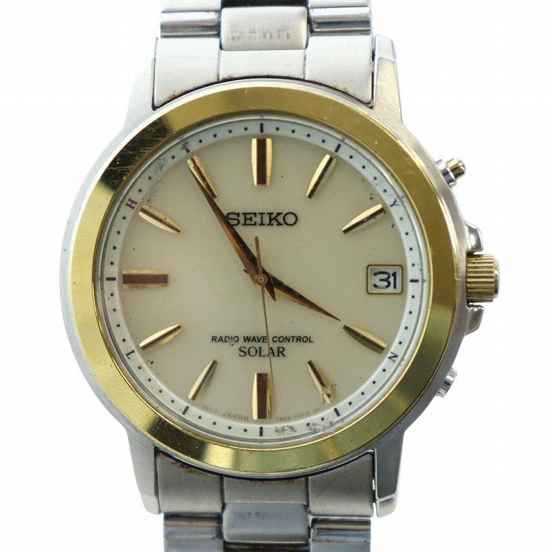 セイコー SEIKO RADIO WAVE CONTROL スピリット 腕時計 ウォッチ 電波 ソーラー デイト シルバー色 7B52-0AF0 GY17 /MQ メンズ : ブランド古着販売 ...