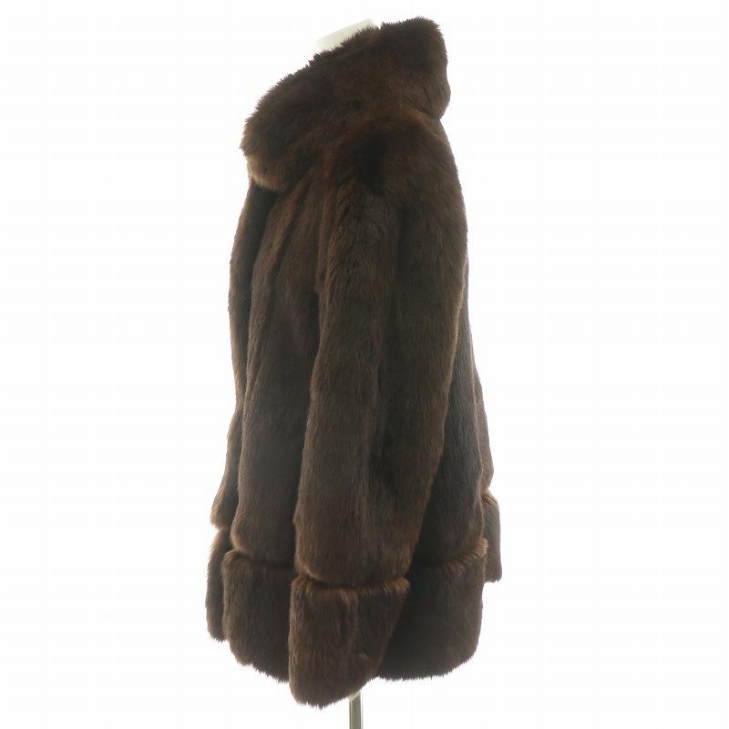 オズファー OSFUR ファーコート 毛皮コート ヌートリア ハーフ 茶