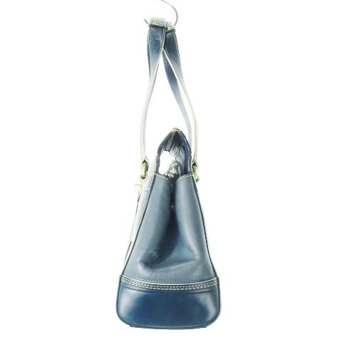 COACH コーチ ハンドバッグ レザー 革 切替 シグネチャー 型押し 青 ブルー 11609 /CK10 GY18 レディース ...