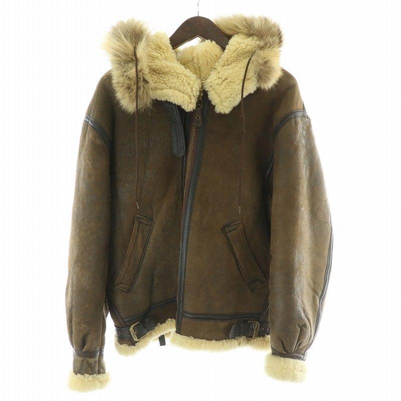 【中古】アヴィレックス 80s TYPE B-3 B3 フライトジャケット ムートン レザー 羊革 ミリタリー 36 M 茶 8462 JRC35AC AVIREX アヴィレックス 80s TYPE B-3 B3 フライトジャケット ムートン