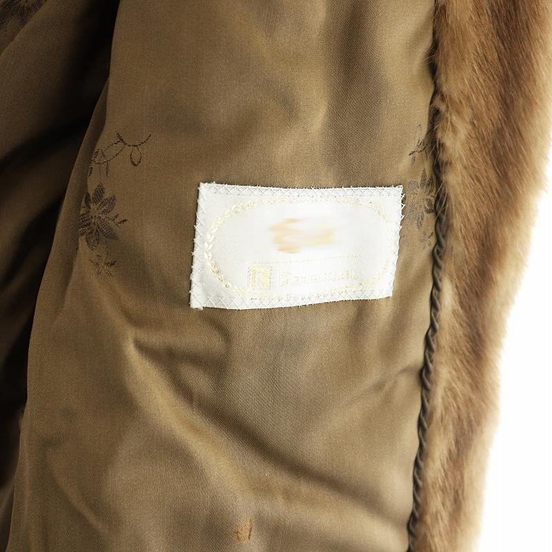 Repos 毛皮コート ミンクファー 長袖 ミドル 総裏地 ネーム刺繍入り