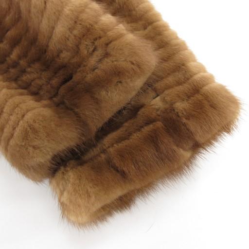 未使用品 ジャージー Jersey ファーコート ミンクファー 毛皮 15 茶