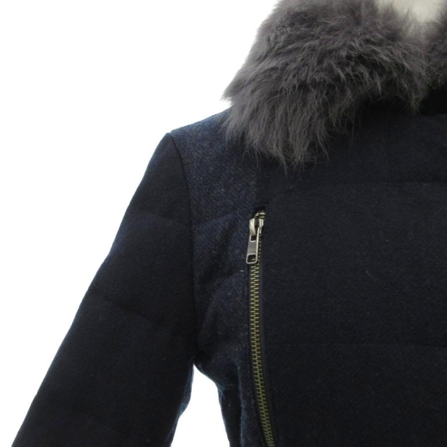 Paul Smith BLACK ポールスミス ブラック シェットランドツイード ライダースタイプ ダウンジャケット 38 ラムファー ベルト ...