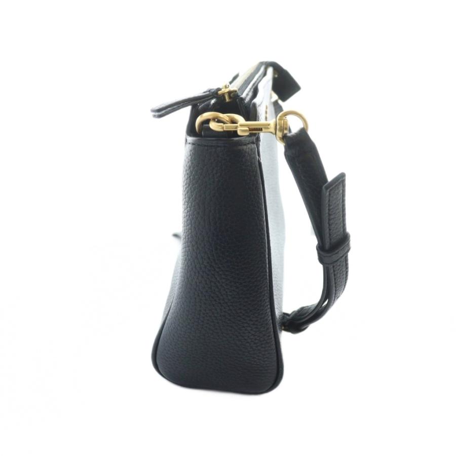 【中古】トリーバーチ TORY BURCH ショルダーバッグ 斜めがけ レザー ダブルTロゴ 黒 ブラック ■GY11 /MQ TORY BURCH（トリーバーチ） ショルダーバッグ 斜めがけ レザー ダブル