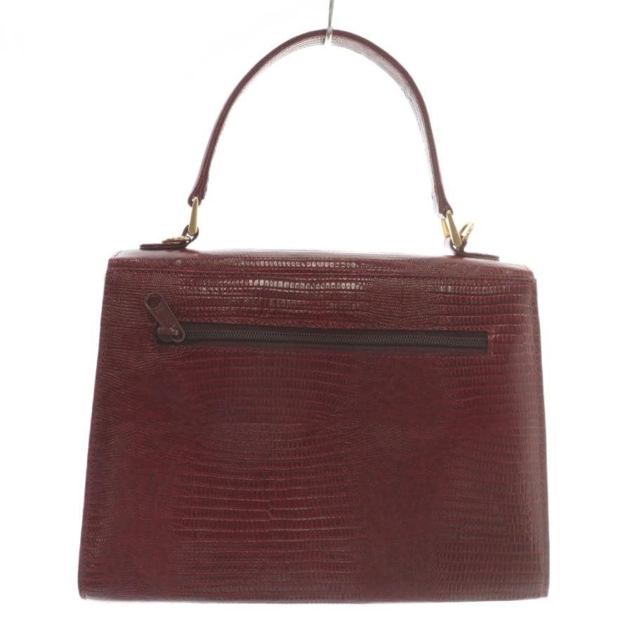 ノーブランド ハンドバッグ ショルダー 2WAY リザード レザー ゴールド