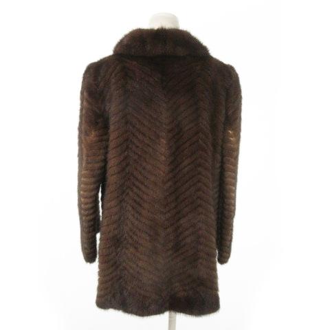 エンバ EMBA ファーコート ミドル丈 ミンク 毛皮 ヘリンボーン 茶 ブラウン /AO12 GY18 レディース : ブランド古着販売のベクトル - 通販 - Yahoo!ショッピング
