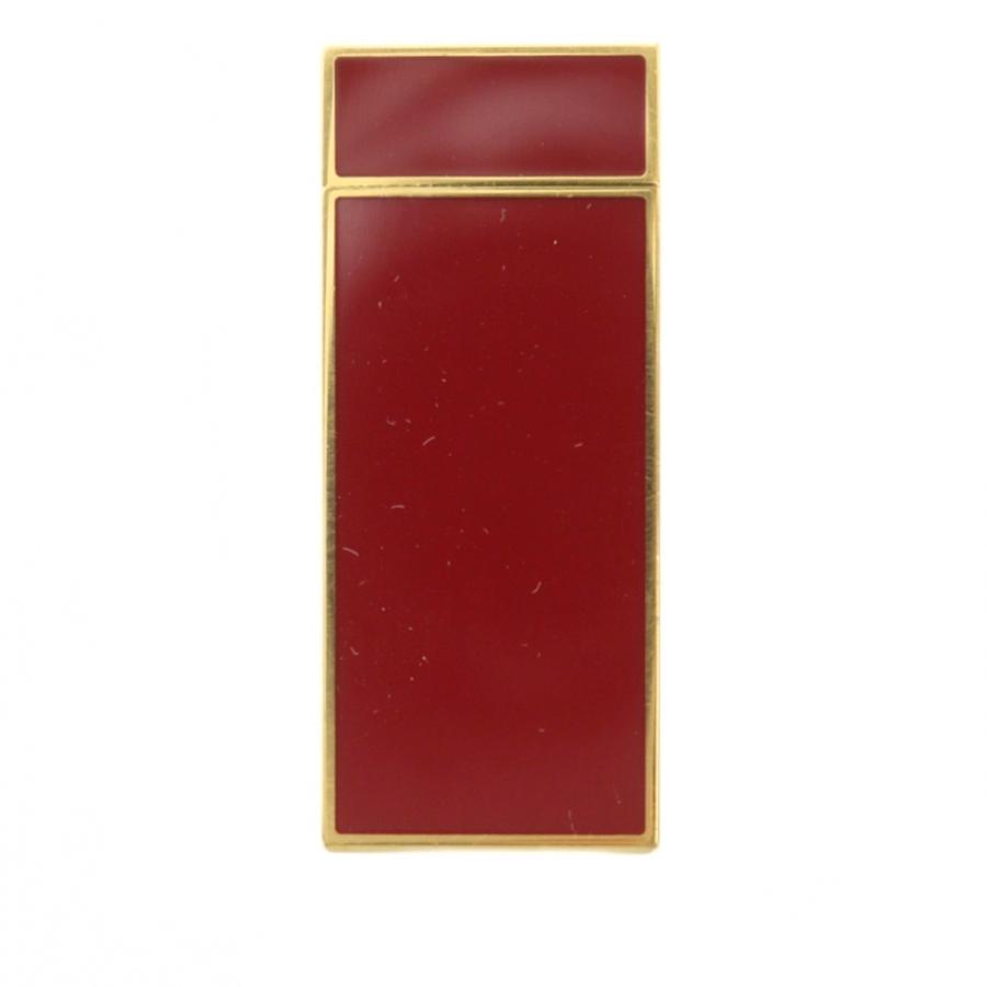 Cartier（カルティエ） ペンタゴン ガスライター ラッカー 喫煙具 タバコ 小物 火花確認済み 金色 ゴールドカラー ボルドー /KW ...