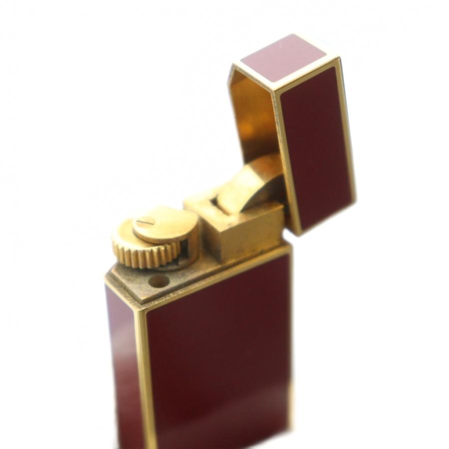 Cartier（カルティエ） ペンタゴン ガスライター ラッカー 喫煙具 タバコ 小物 火花確認済み 金色 ゴールドカラー ボルドー /KW ...