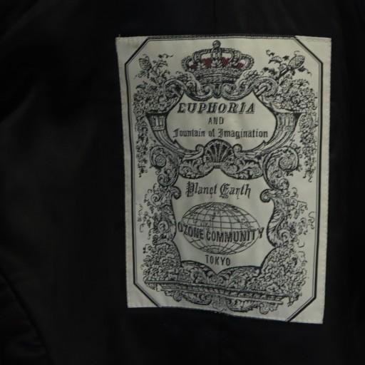 EUPHORIA 毛皮コート ラビットファー ミドル 総裏地 長袖 黒 ブラック