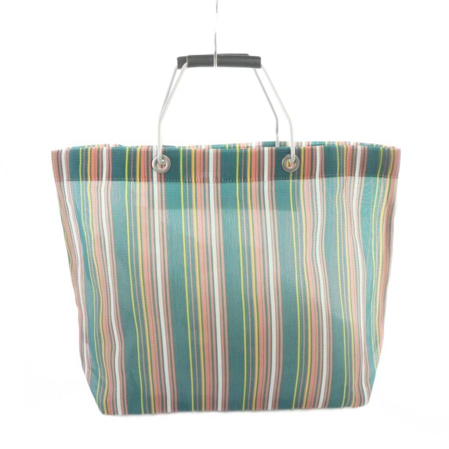 MARNI（マルニ） フラワーカフェ トートバッグ ハンド ロゴ ストライプ メッシュ マルチカラー GY18 /MQ レディース ...