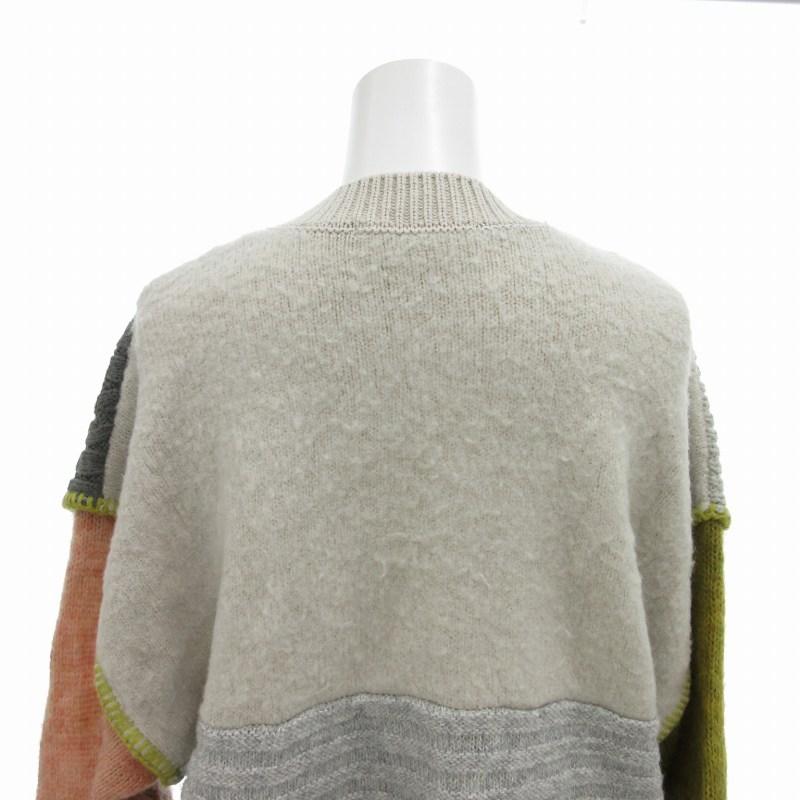 ケイビーエフ KBF アーバンリサーチ MIXカラーパッチワークニット セーター ドッキング 長袖 F グレー 緑 グリーン ピンク KB16-22J110 : ブランド古着販売のベクトル ...