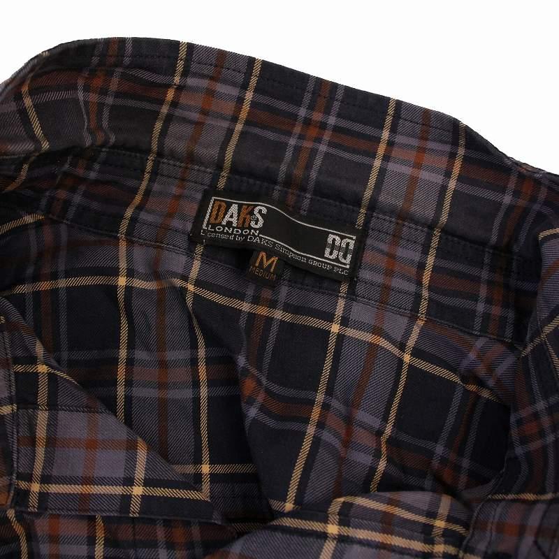 ダックス DAKS シャツ 長袖 チェック柄 M 紺 紫 /BM MT メンズ : ブランド古着販売のベクトル - 通販 - Yahoo!ショッピング