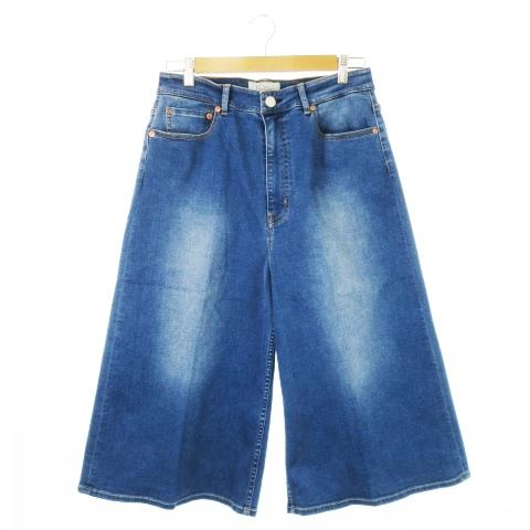 未使用品 シュガーデプト Sugar Dept デニムパンツ ジーンズ ハーフ ガウチョ クロップド ハイストレッチ ウォッシュ加工 27 青 : ブランド古着販売のベクトル - 通販 ...