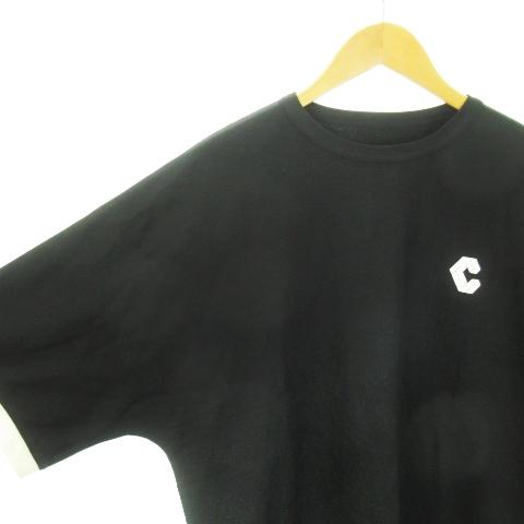 未使用品 クロノス CRONOS Tシャツ クルーネック 半袖 五分袖 フェイクレイヤード プリント ロゴ ストレッチ トレーニング 36 S 黒 : ブランド古着販売のベクトル - 通販 ...